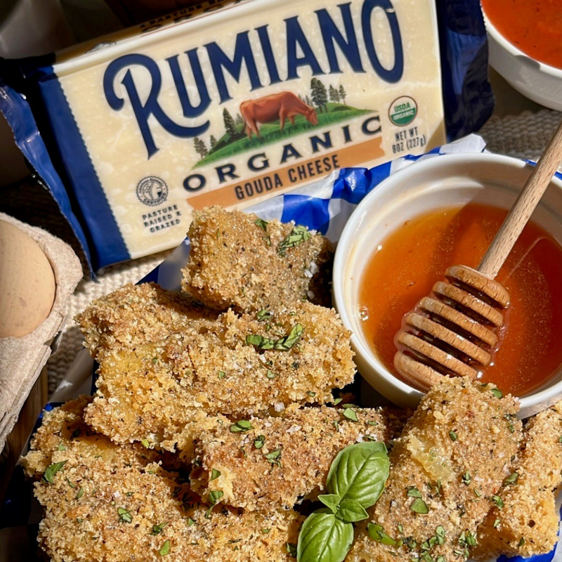 Hot Honey Gouda Sticks: A Crispy, Sweet & Spicy Treat – Rumiano Cheese